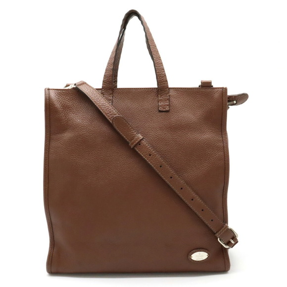 Fendi | Bags | Fendi Selleria Stitch Tote Bag Shoulder Leather Brown ...